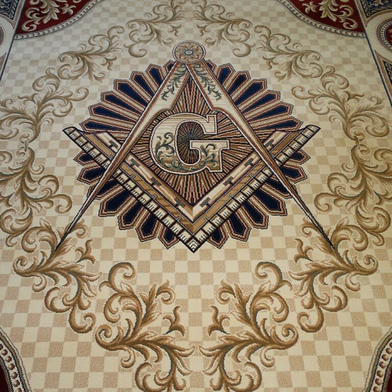Custom MASONIC Lodge Area RUG 6'6"x9'6" Carpet Floor Decor Freemason ...