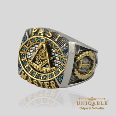 Masonic Past Master Ring 18K Gold Plated Unique Design Freemasonry Man ...