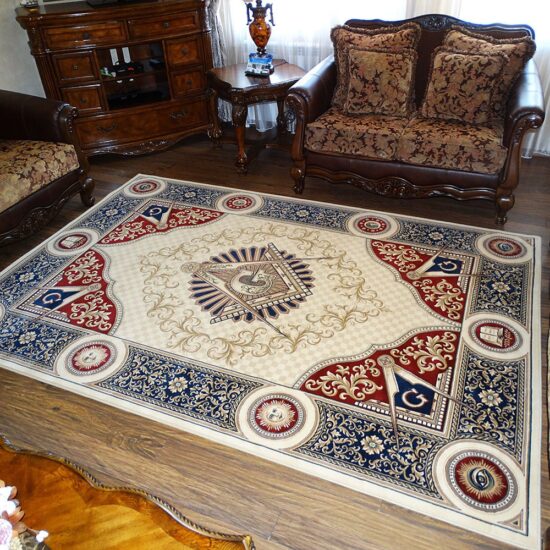 Custom MASONIC Lodge Area RUG 6'6"x9'6" Carpet Floor Decor Freemason ...