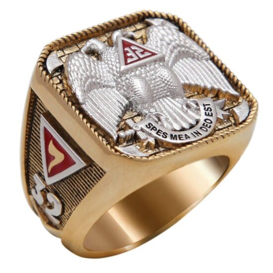 Scottish Rite 32 Degree Masonic Ring 18K Gold Pld Yellow Version 40 ...