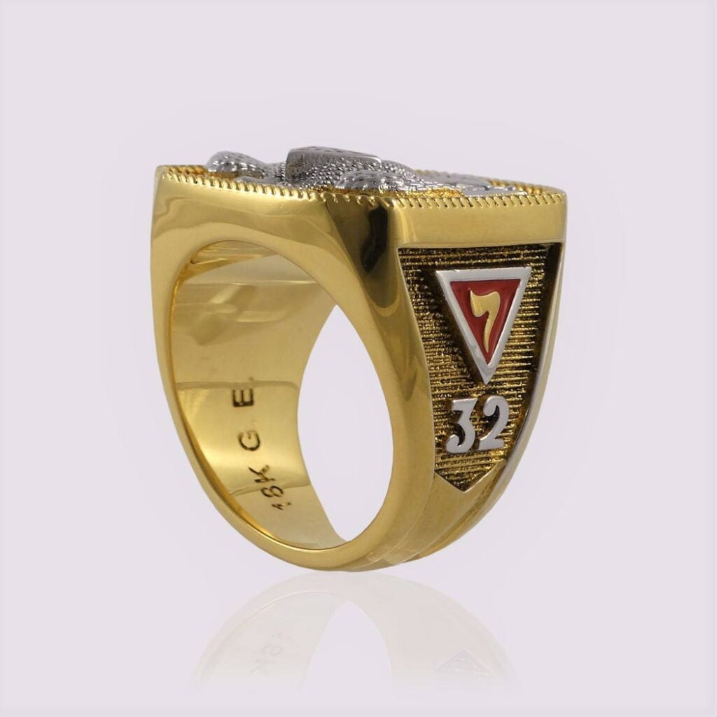Scottish Rite 32 Degree Masonic Ring 18K Gold Pld Yellow Version 40 ...