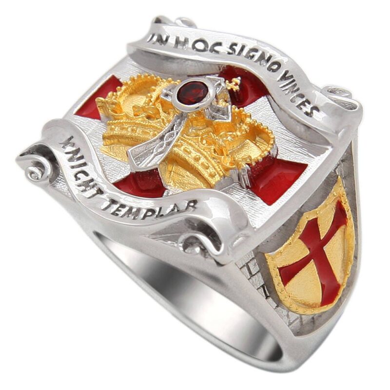 UNIQABLE, Handmade Knight Templar Masonic Ring 18k White and Yellow ...