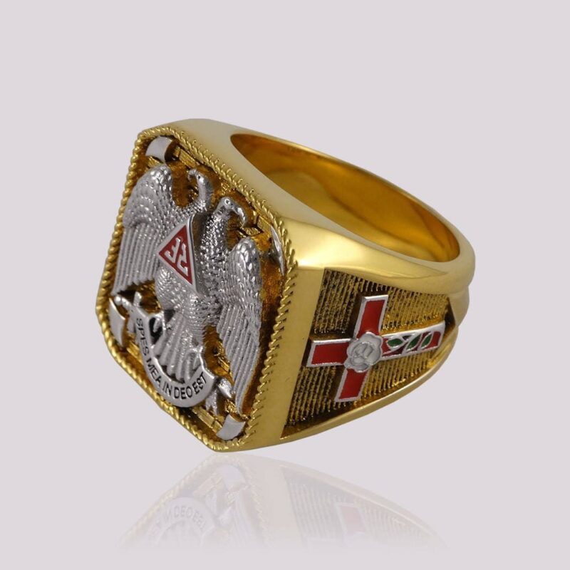 Scottish Rite 32 Degree Masonic Ring 18K Gold Pld Yellow Version 40 ...