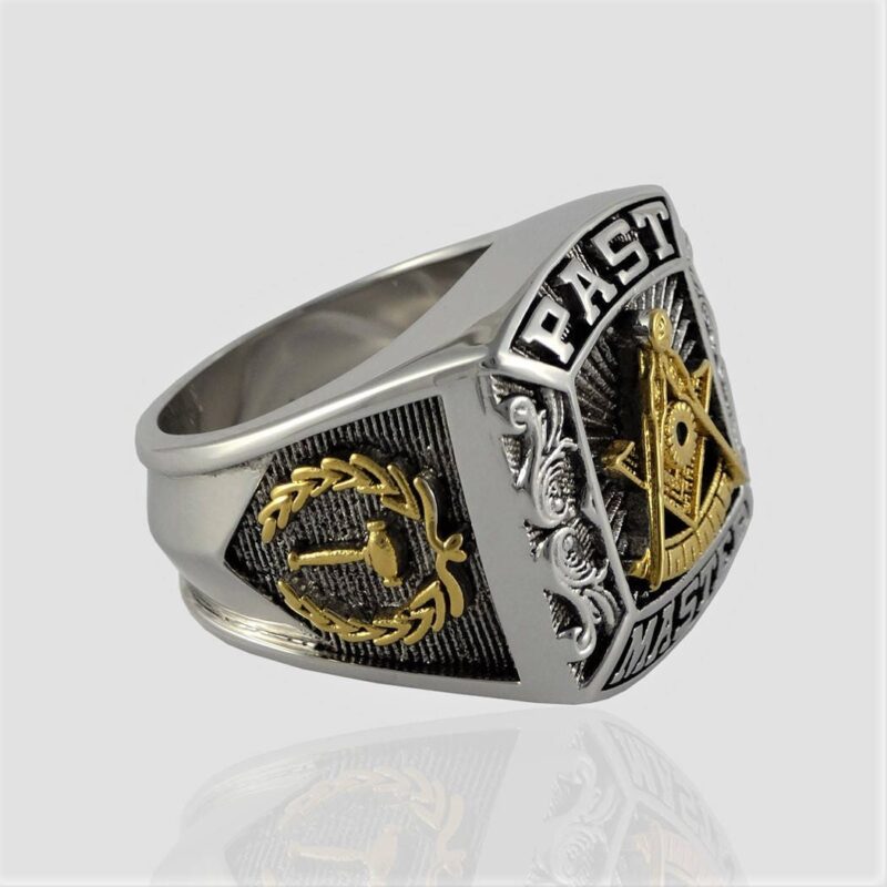 UNIQABLE, Past Master Masonic Blue Stone Man Size Ring White and Yellow ...