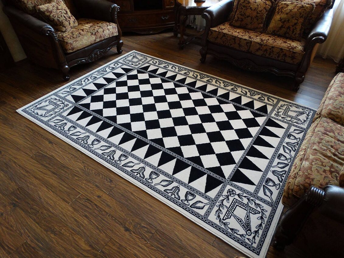 Masonic Custom Australian Wool Area Rug Carpet 6'x9' Ring Apron ...