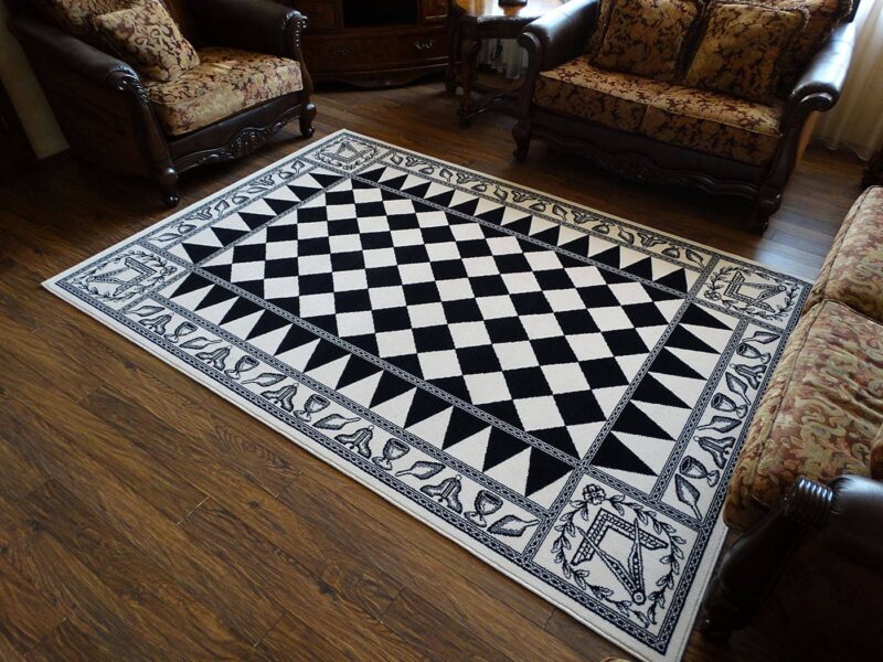 Masonic Custom Australian Wool Area Rug Carpet 6'x9' Ring Apron ...