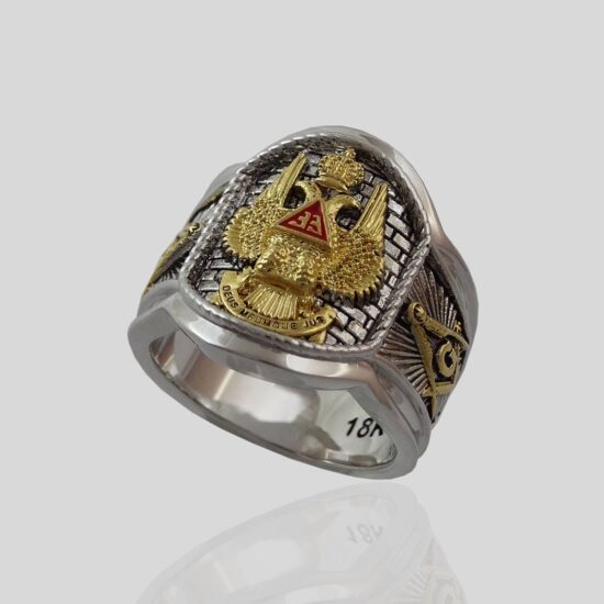 Custom made Scottish Rite 33 Degree Master Mason Masonic Ring White and ...