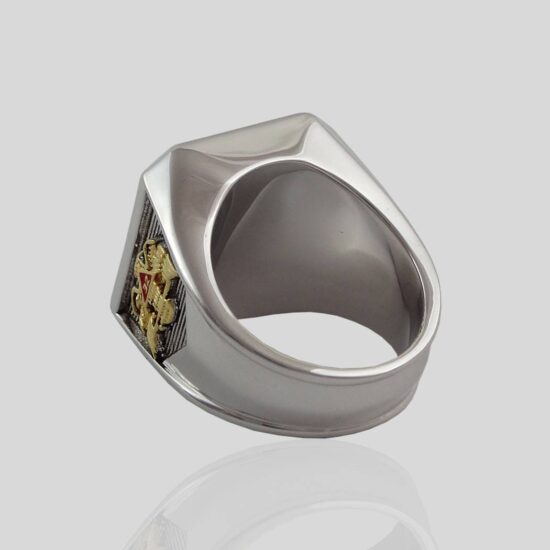 Handcrafted Shriner Scottish Rite 32 Degree Masonic Men Size Ring White ...