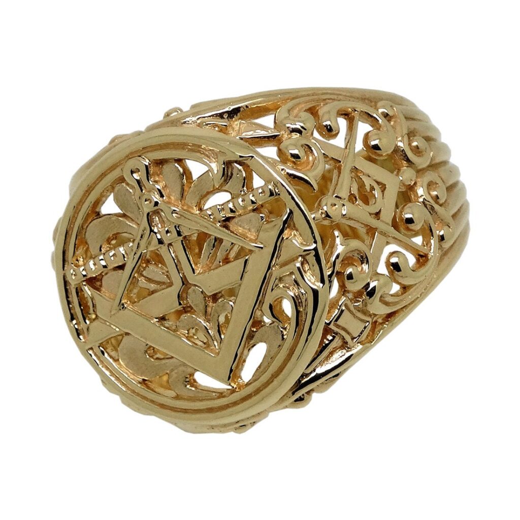 Mason Handmade 14K or 10K Solid Yellow White Gold Custom Made Masonic ...