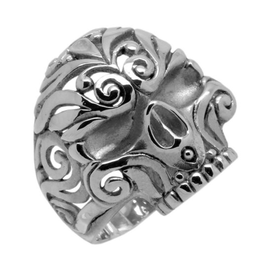 925 Sterling Silver Skull Ring, Half Jaw Skull Ring, Sugar Mexican ...
