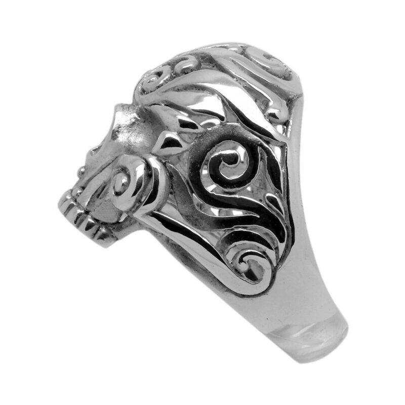 925 Sterling Silver Skull Ring, Half Jaw Skull Ring, Sugar Mexican ...