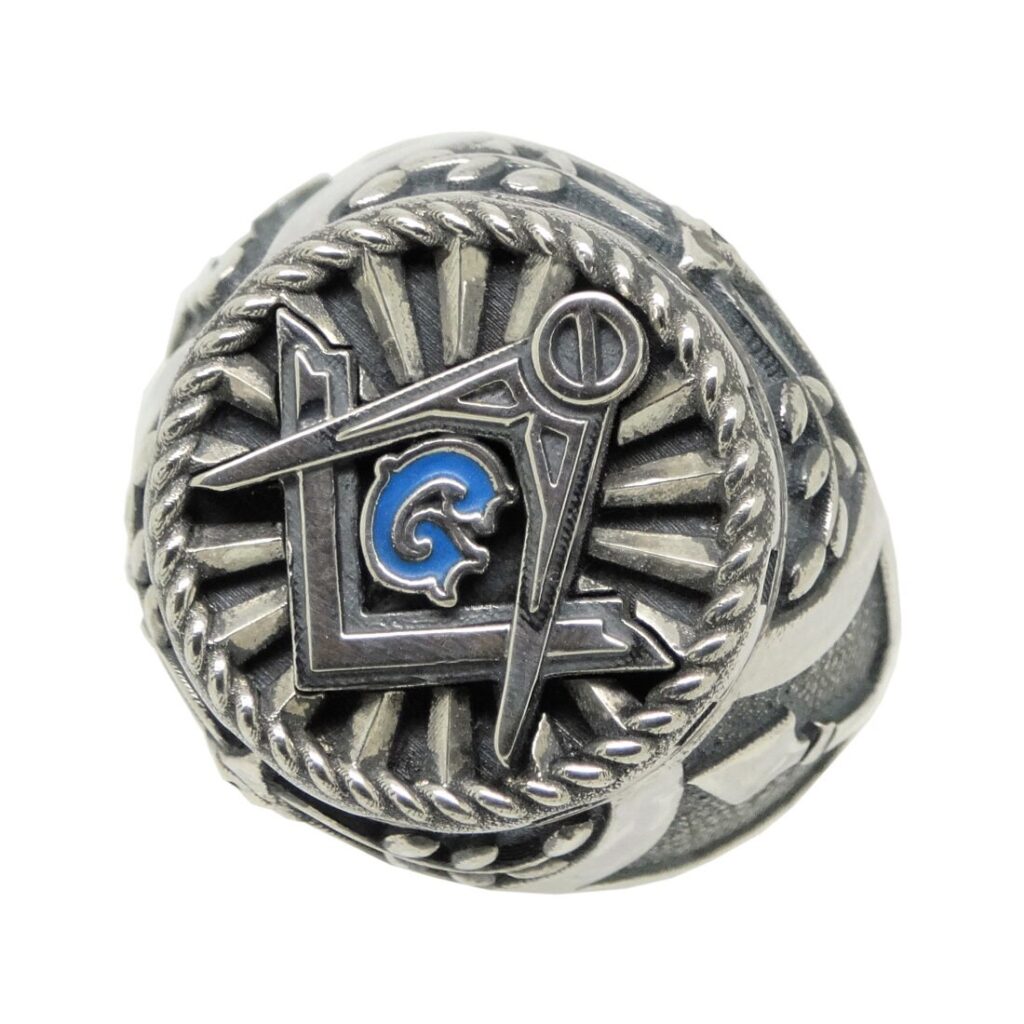 Square and Compass Sterling Masonic Freemasonry Ring, Sterling Silver ...
