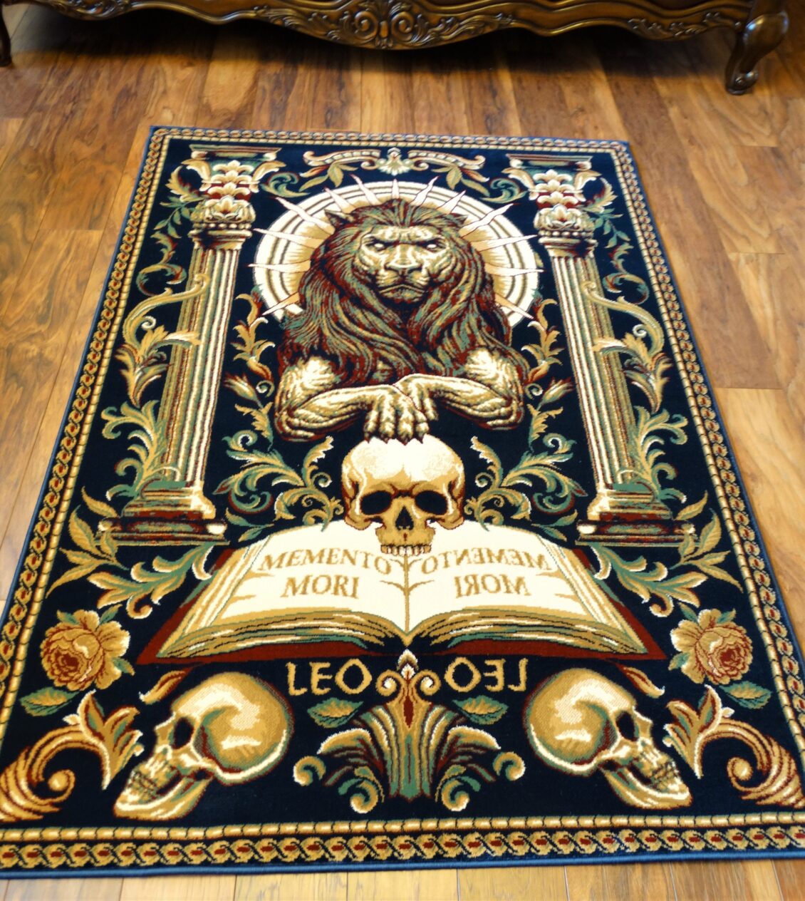 LEO Memento Mori Zodiac Skull Horoscope Area Rug, Carpet Apron,Home ...
