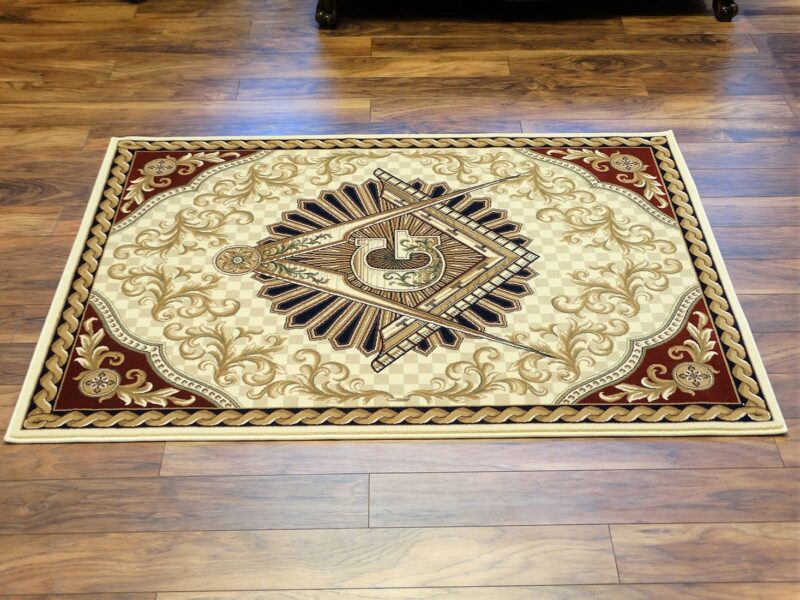 Masonic Woven Area Rug, Freemason Ring, Square and Compass, All Seeing ...