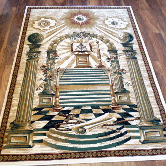 Masonic Woven Area Rug, Freemason Ring, Square and Compass, All Seeing ...