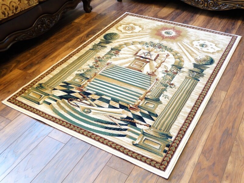 Masonic Woven Area Rug, Freemason Ring, Square and Compass, All Seeing ...