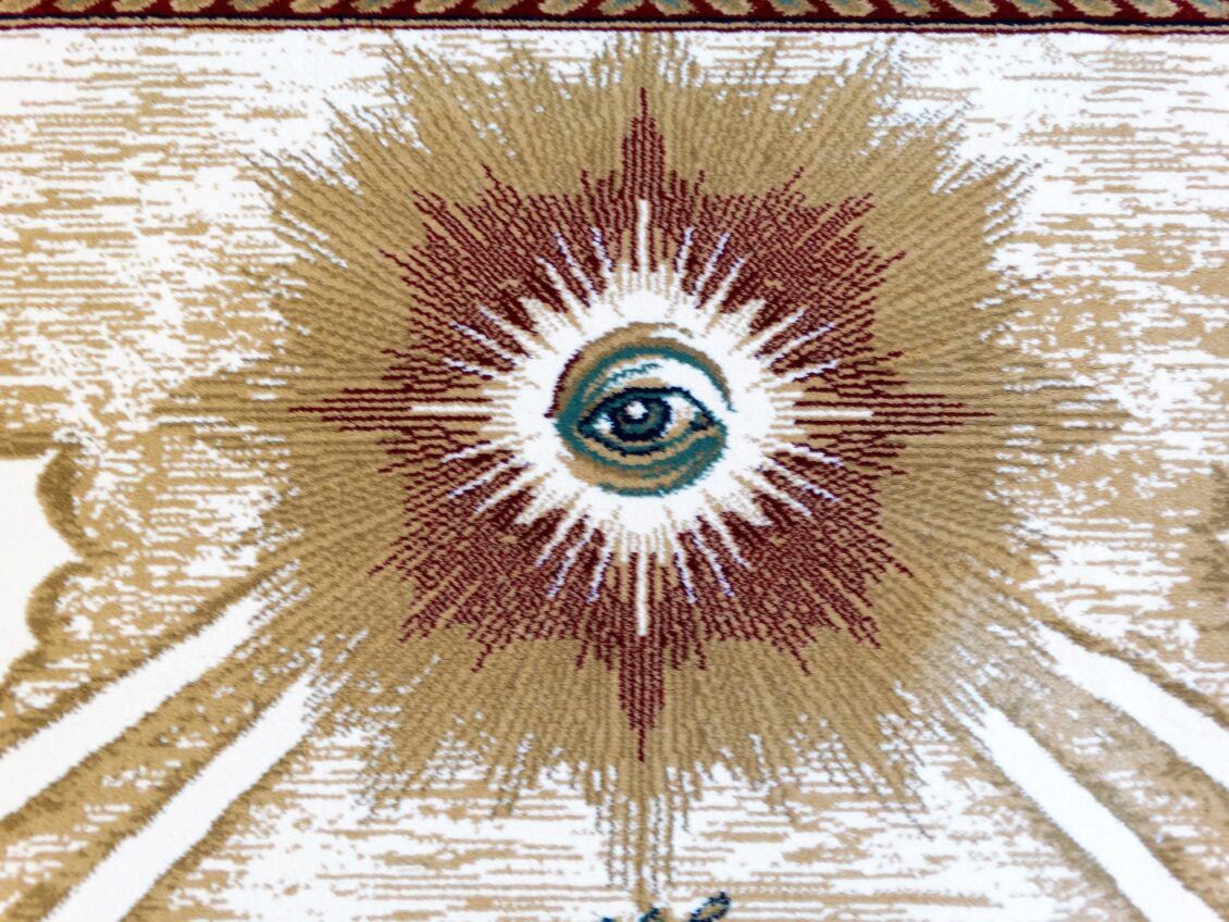 Masonic Woven Area Rug, Freemason Ring, Square and Compass, All Seeing ...