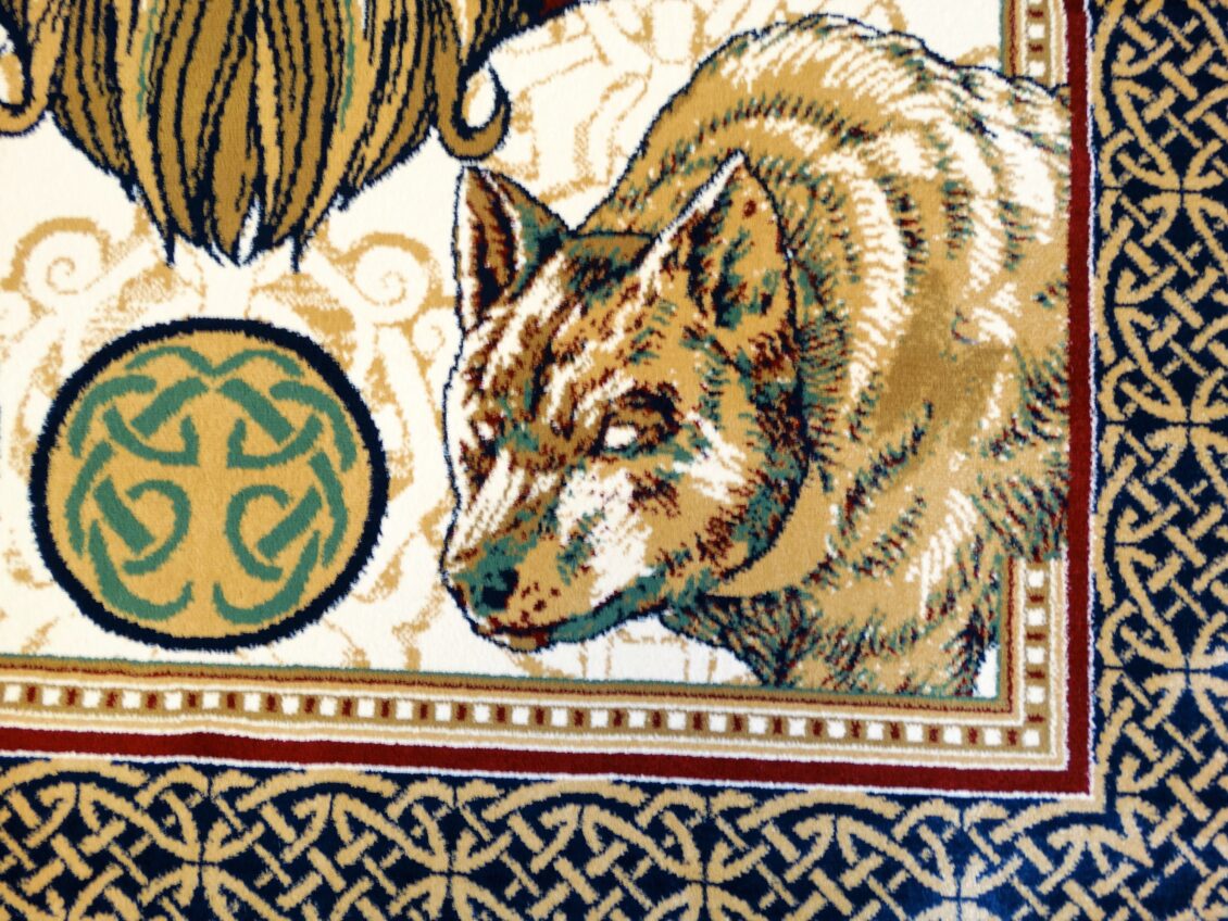 Viking Odin Woven Wall Tapestry Area Rug, Helm of Awe Aegishjalmur ...