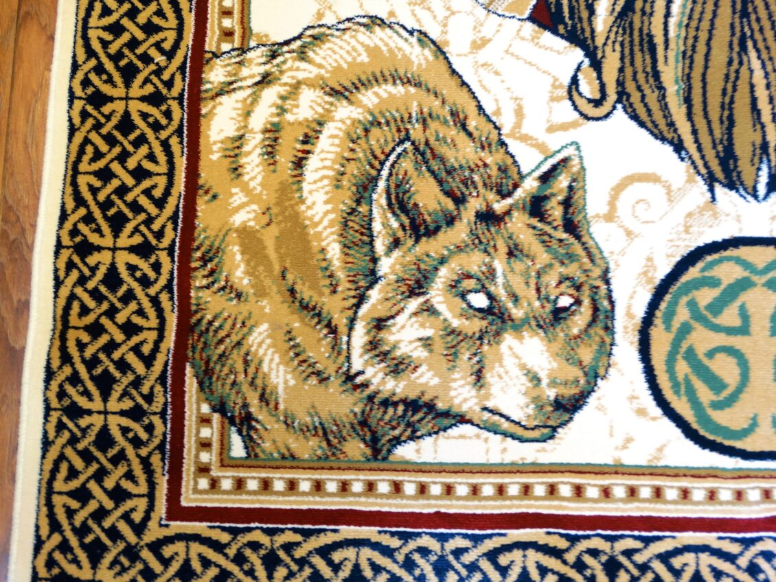 Viking Odin Woven Wall Tapestry Area Rug, Helm of Awe Aegishjalmur ...